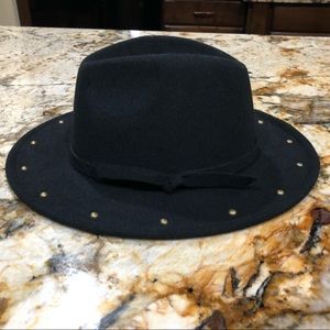 Urban Outfitters | Accessories | Uo Black Studded Fedora Cowgirl Hat ...